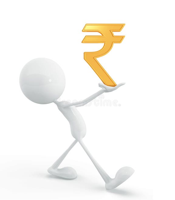 White Character with Rupee Sign Stock Illustration - Illustration of ...