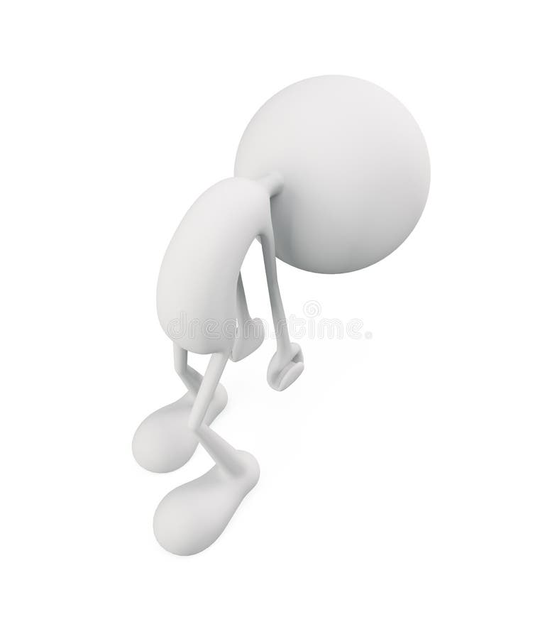 White Character with Sad Pose Stock Illustration - Illustration of ...