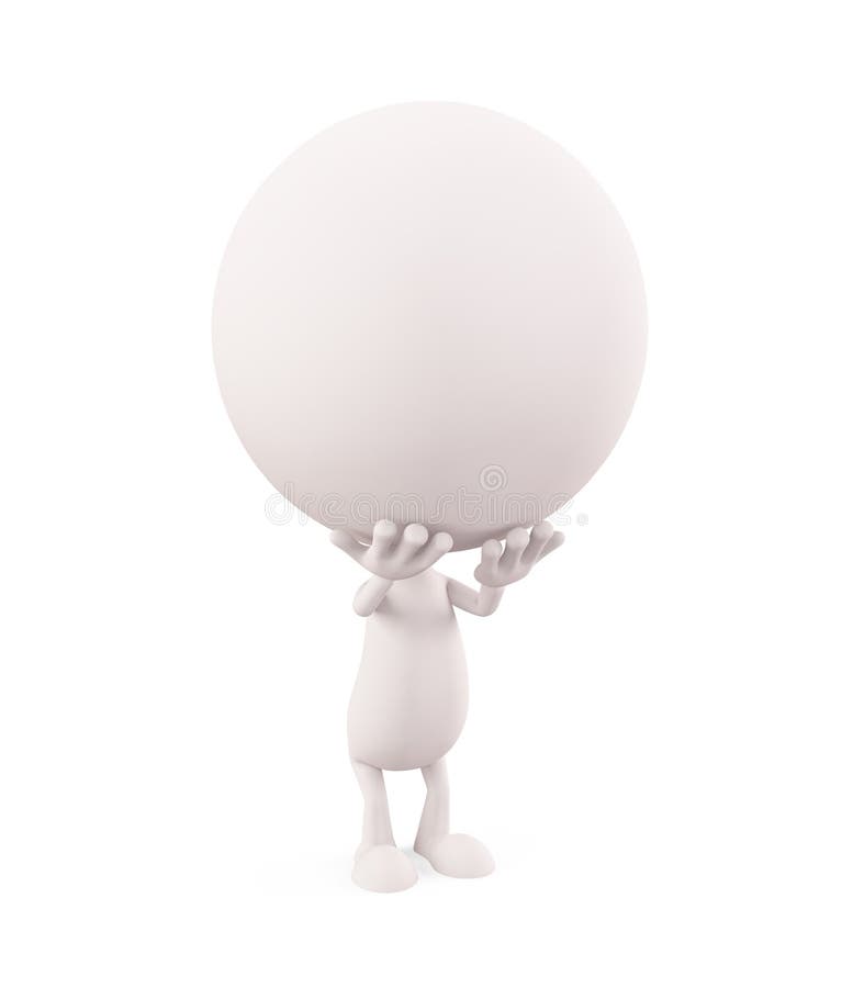 White Character with Thinking Pose Stock Illustration - Illustration of ...
