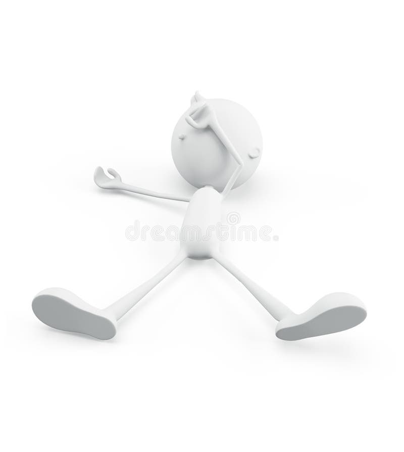 White Character with Sad Pose Stock Illustration - Illustration of pose ...
