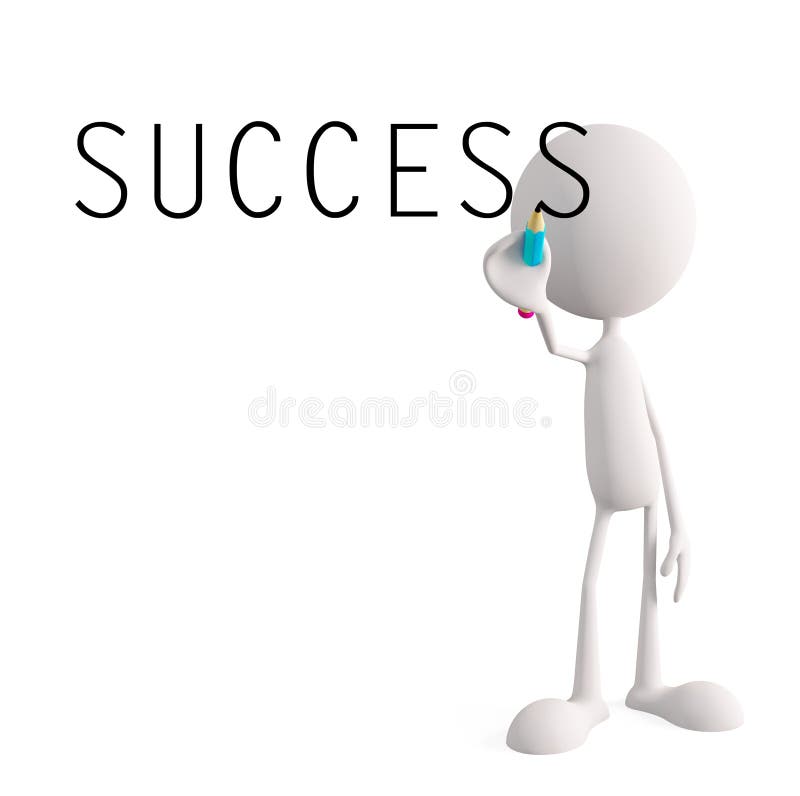 White Character with Success Stock Illustration - Illustration of ...