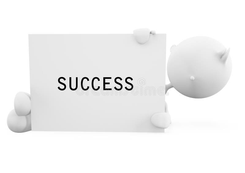 White Character with Success Stock Illustration - Illustration of ...