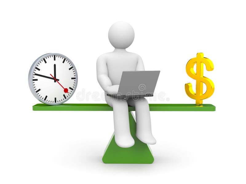 Stickman Time is Money, Productivity Stock Vector - Illustration of ...