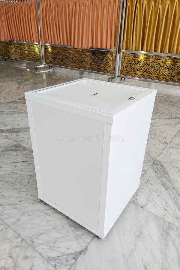 White Charity Box in the Mosque Stock Photo - Image of fashioned ...