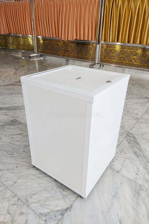 White Charity Box in the Mosque Stock Photo - Image of fashioned ...
