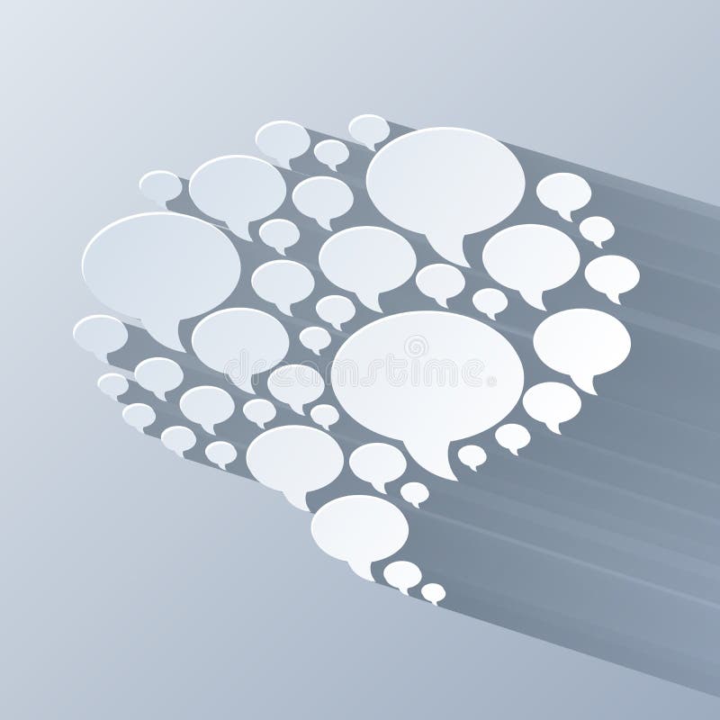 White Chat Bubble Symbol on Light Grey Background Stock Vector ...
