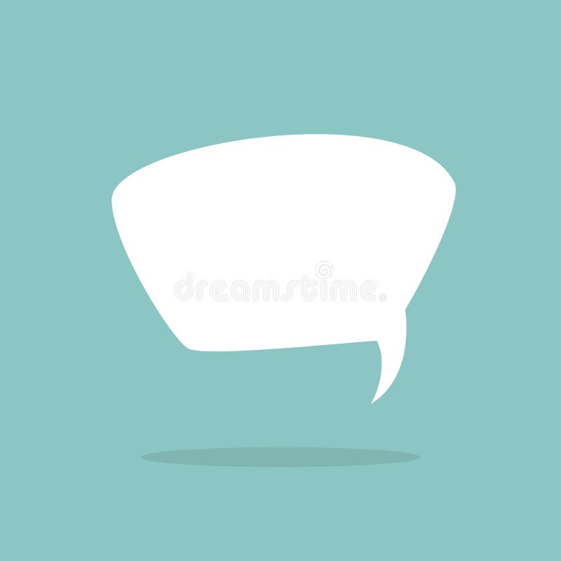White Chat Speech Bubble with Shadow on Powder Blue Background Stock ...