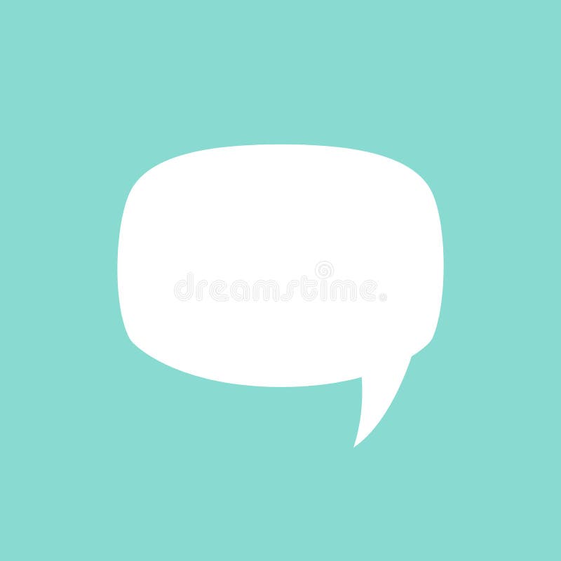 White Chat Speech Bubble with Shadow on Powder Blue Background Stock ...