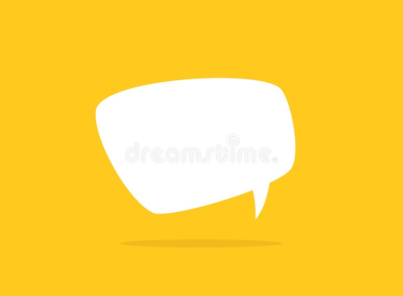 White Chat Speech Bubble with Shadow on Yellow Background Stock ...