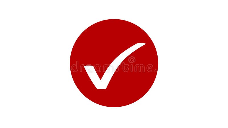 5 White Check Mark Completed Done Animation on Red Circle Stock Footage ...