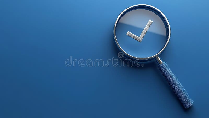 A White Check Mark Enlarged Against a Blue Backdrop, Symbolizing ...