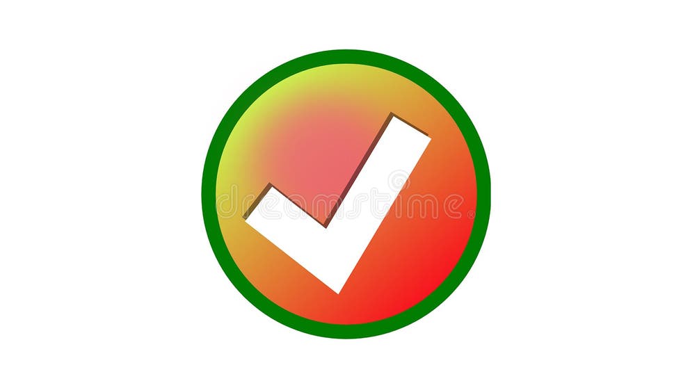 White Check Mark on Gradient Circle with Green Border Icon Stock ...