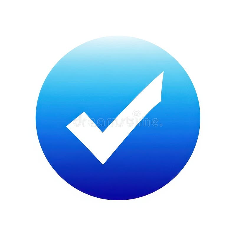 White Check Mark Inside a Blue Circle Stock Illustration - Illustration of right, agreement ...