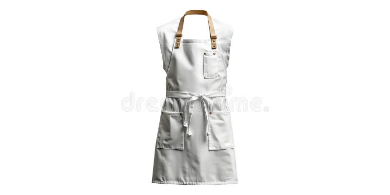 White Chef Apron with Pockets Isolated on Transparent Background Stock ...