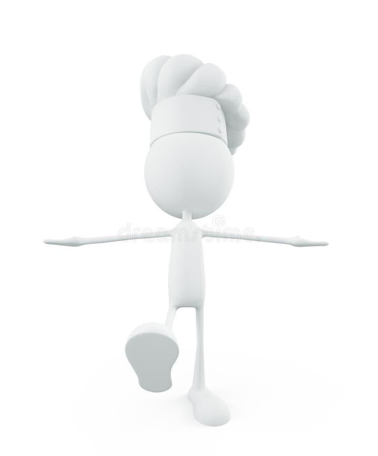 White Chef Character with Balancing Pose Stock Illustration ...