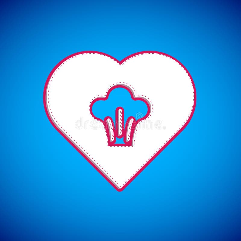 White Chef Hat Icon Isolated on Blue Background. Cooking Symbol. Cooks ...