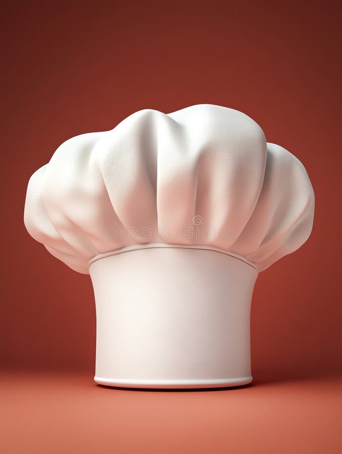 White Chef Hat on Isolated Red Background Stock Illustration ...