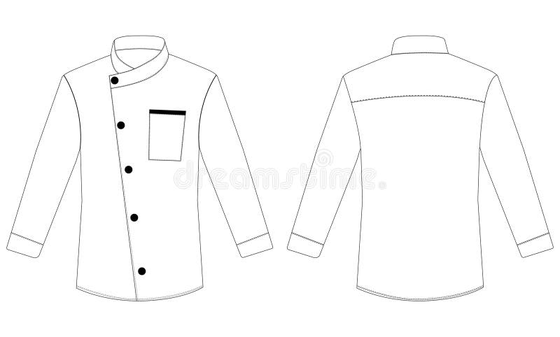 White Chef Jacket Vector Illustration. Cook Uniform, Shirt on White ...
