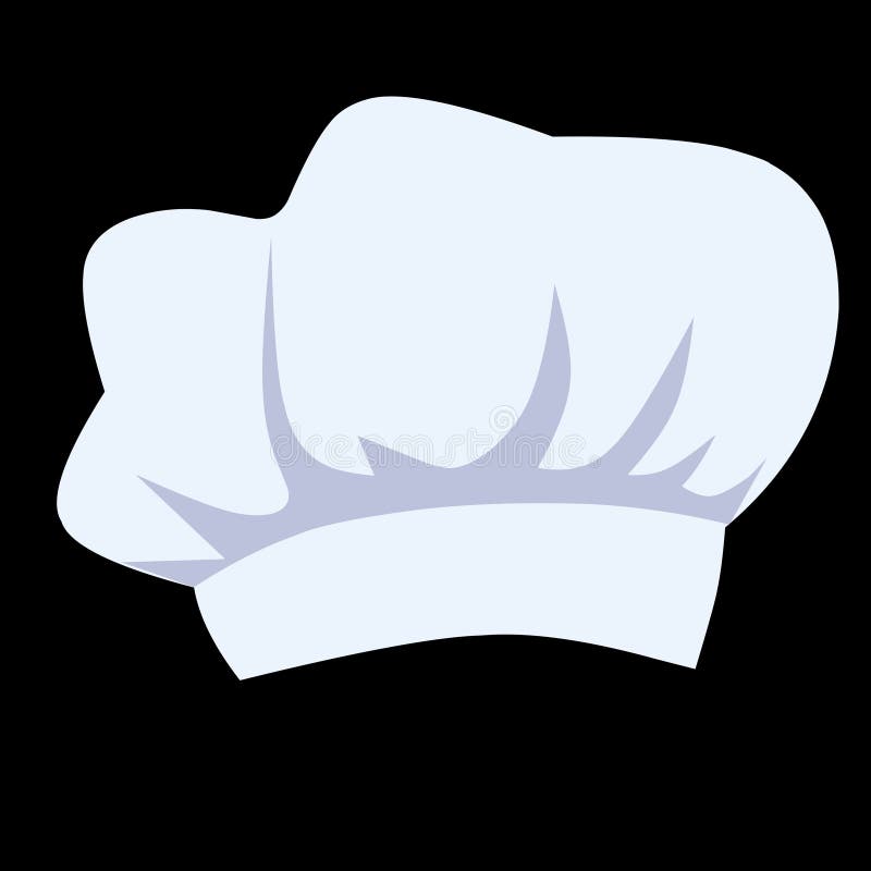 White Chef S Hat. Cook S Hat on Black Background. Stock Vector ...