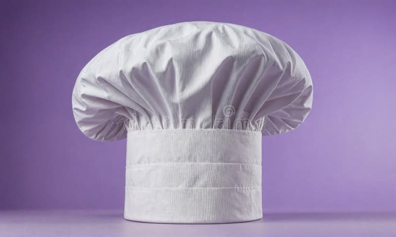 A White Chef S Hat Sits on a Purple Background Stock Image - Image of ...