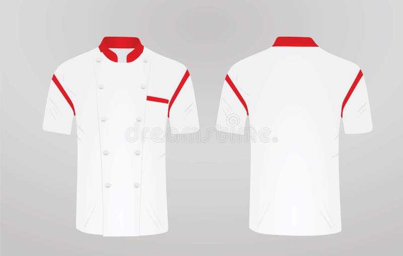 White Chef Uniform Front and Back View Stock Vector - Illustration of ...