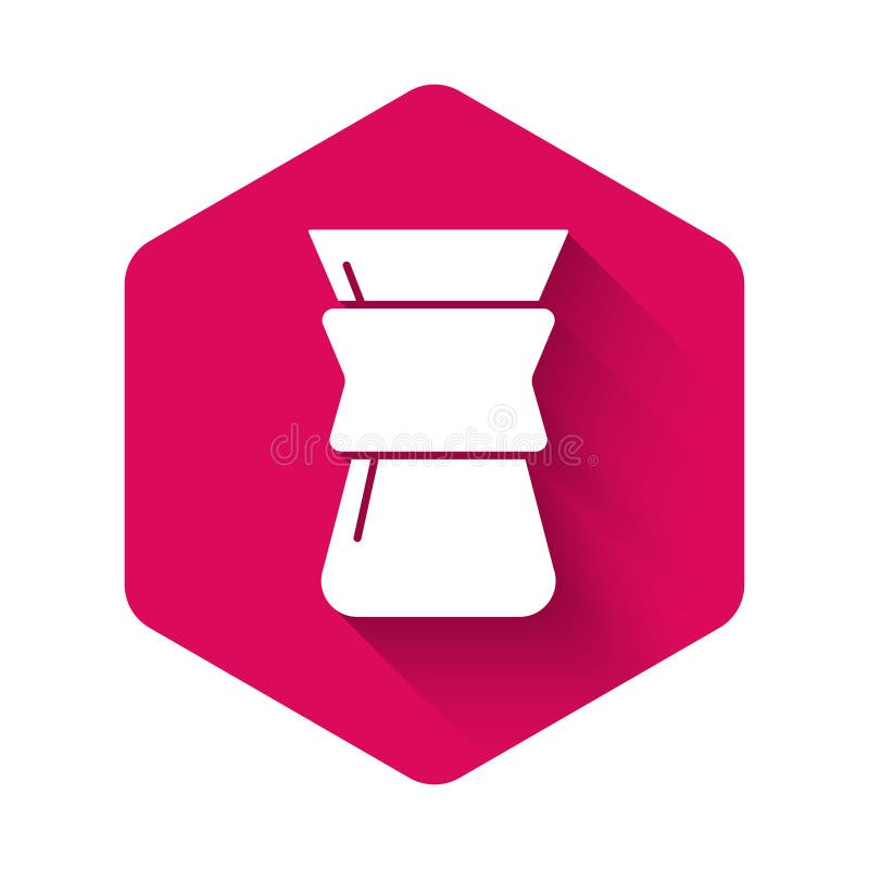 White Chemex Icon Isolated with Long Shadow. Alternative Methods of ...