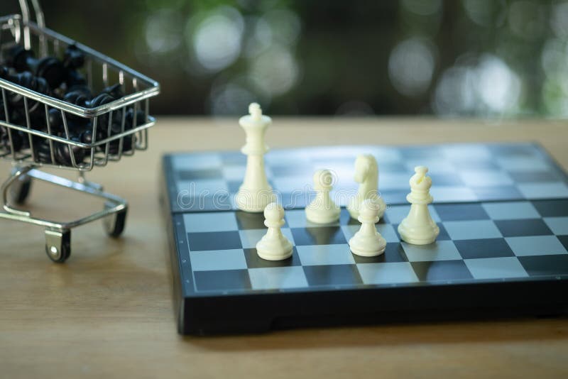White Chess on Chess Board. Strategy and Decision Making Stock Photo ...