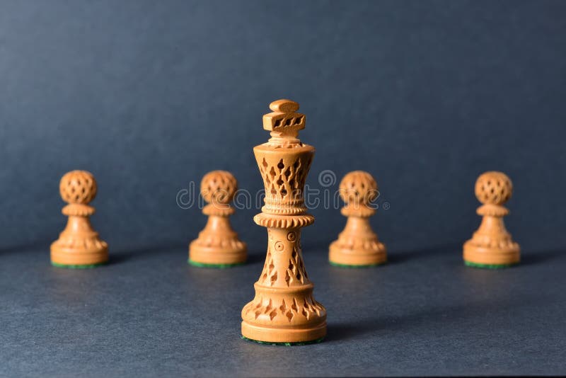 Wooden Chess on Gray Background Stock Photo - Image of bishop, three ...