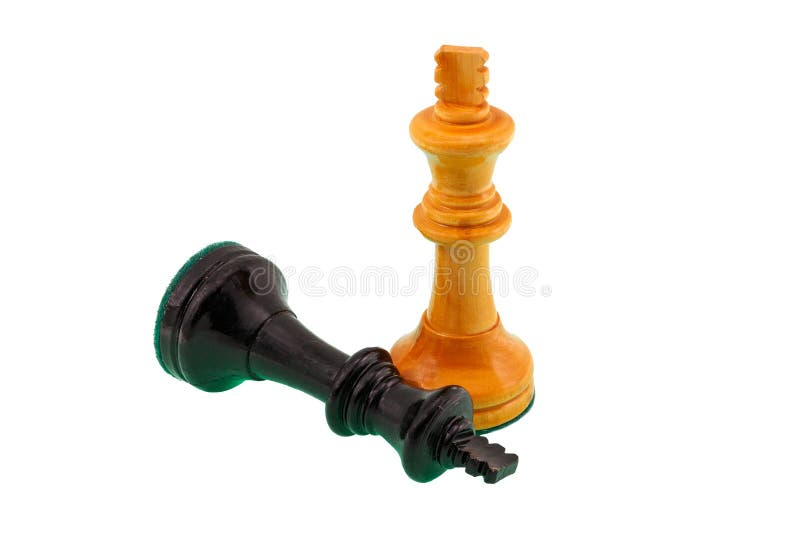 White Chess King Victorious Over the Fallen Black King Stock Photo ...