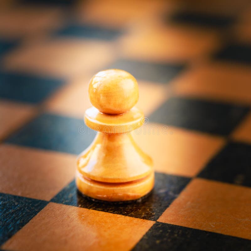 White Chess Pawn Standing on Chessboard Stock Photo - Image of emty ...