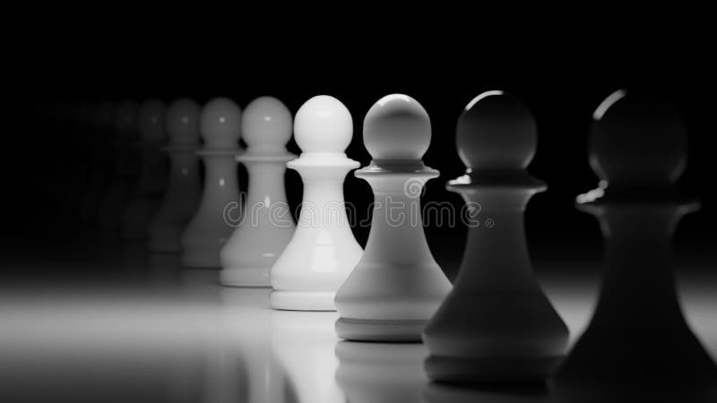 White Chess Pawns in Dramatic Lighting 3d Render Looping Animation ...