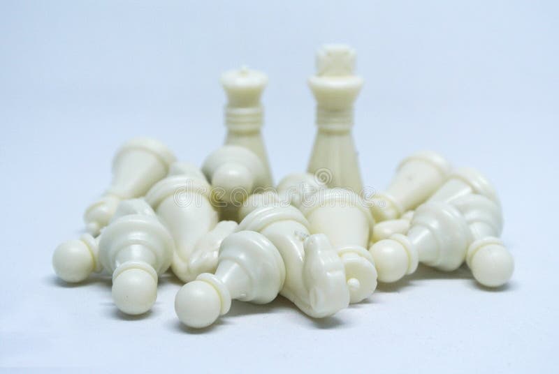 White Chess Pieces on a White Background. Stock Photo - Image of ...