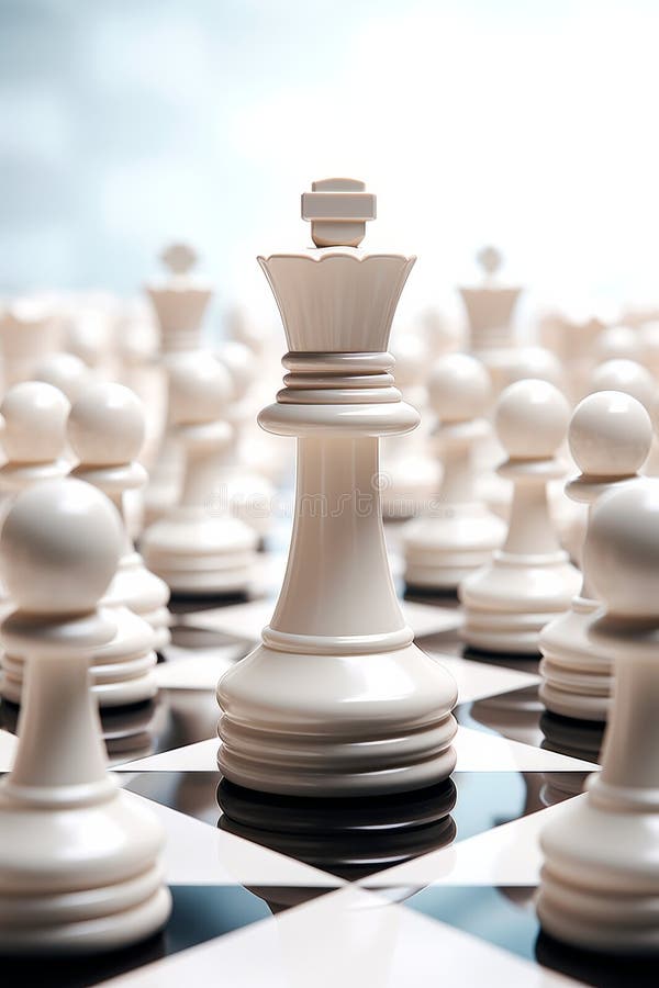 White Chess Pieces on a Chessboard. the Concept of Board Games and the ...