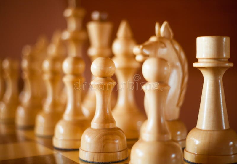 White Chess Pieces on the Chessboard Stock Photo - Image of pawn, chess ...