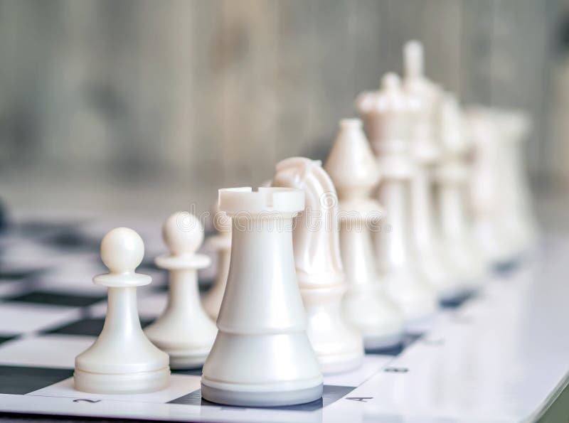 White Chess Pieces are in the Correct Order on the Chess Board ...