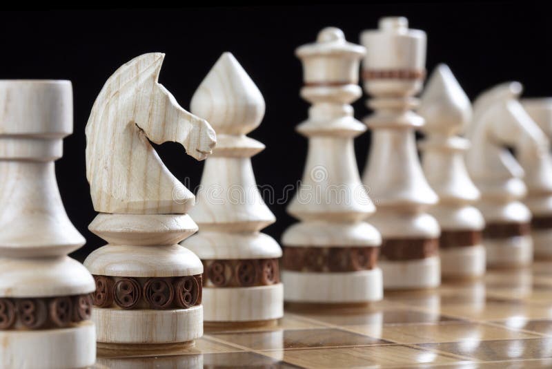 White Chess Pieces on a Chess Field Stock Image - Image of challenge ...