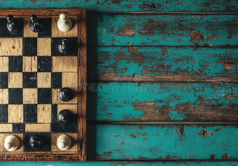 White Chess Pieces are Positioned Next To a Chessboard in this Overhead ...