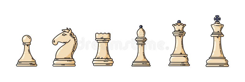 White Chess Pieces Stickers Collection. Set of Chess Labels Stock ...
