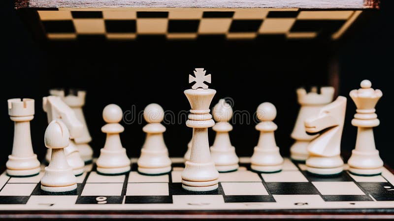White Chess Pieces Strategy Game Box Dark Background Stock Photo ...