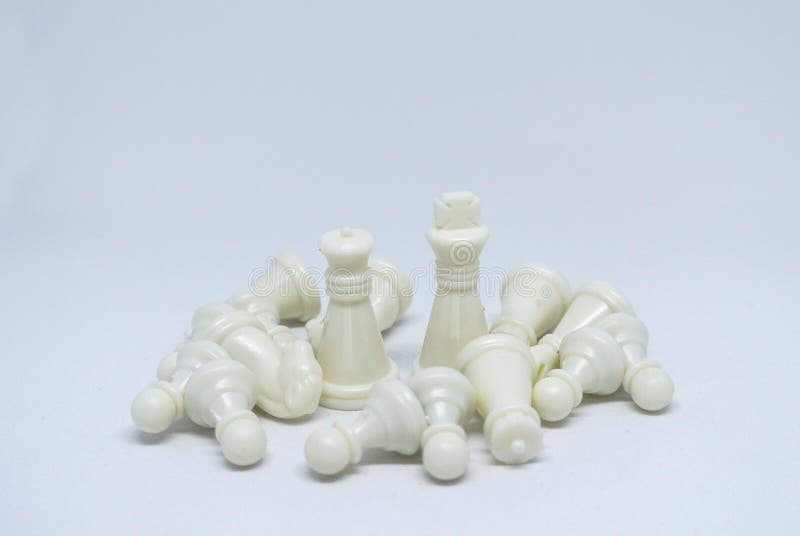 White Chess Pieces on a White Background. Stock Image - Image of object ...