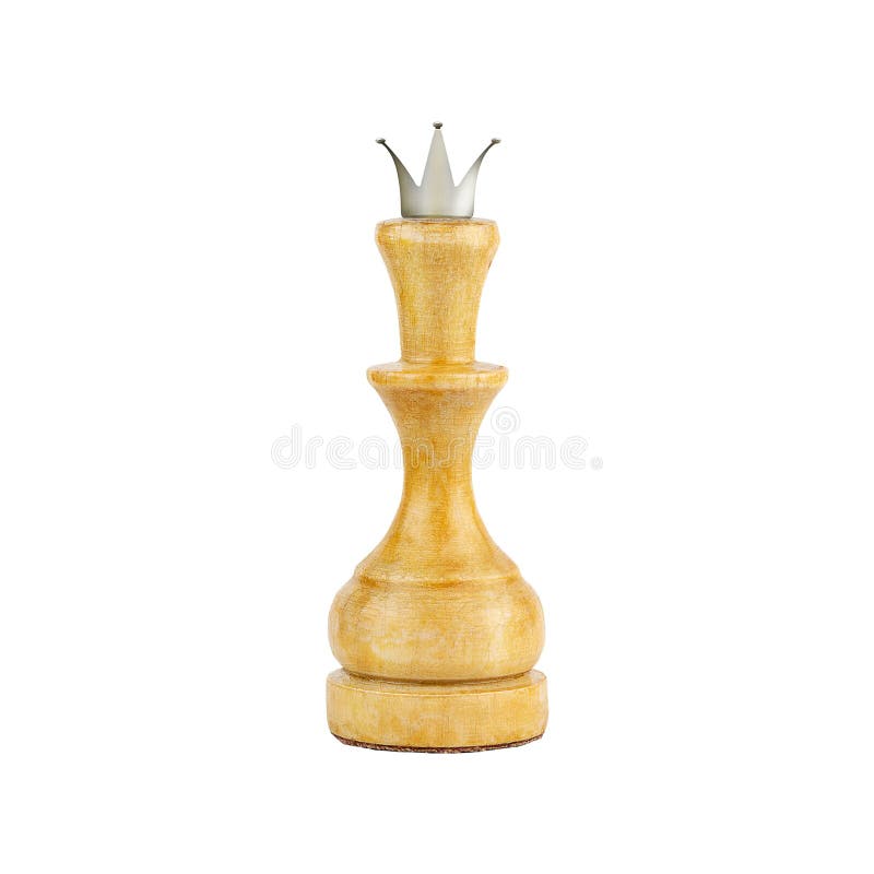 White Chess Queen Piece, Isolated on a White Background. Sport. Chess ...