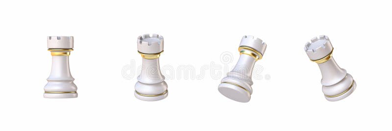 White Chess Pawn in Four Different Angled Views 3D Stock Illustration ...
