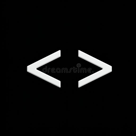 White Chevron Symbols, Resembling HTML Tags, are Centered on a Plain ...