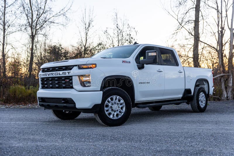 White Chevy Silverado 2500 Surrounded by Woods Outdoors Editorial Image ...