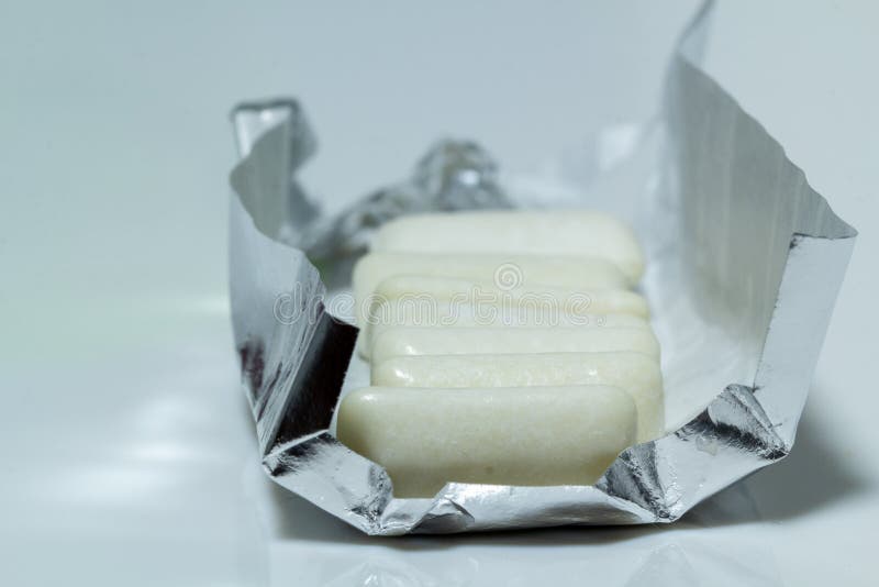 White Chewing Gum in an Open Package Stock Image - Image of medicine ...