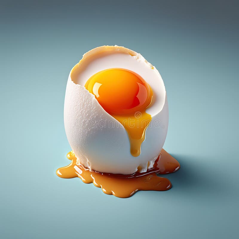 White Chicken Egg and Egg, Breakfast Egg. an Egg is Broken Stock ...