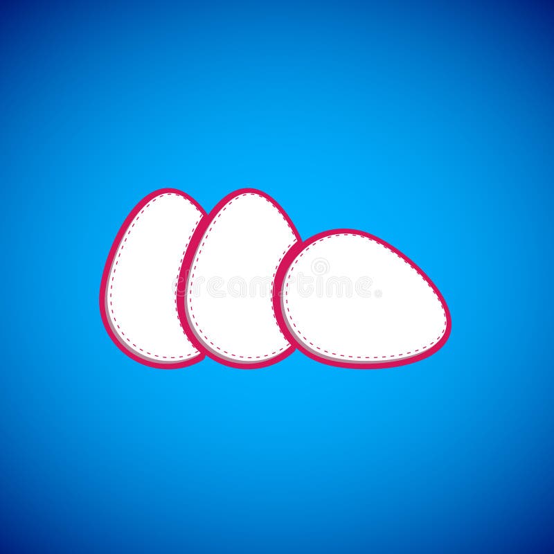 White Chicken Egg Icon Isolated on Blue Background. Vector Stock Vector ...