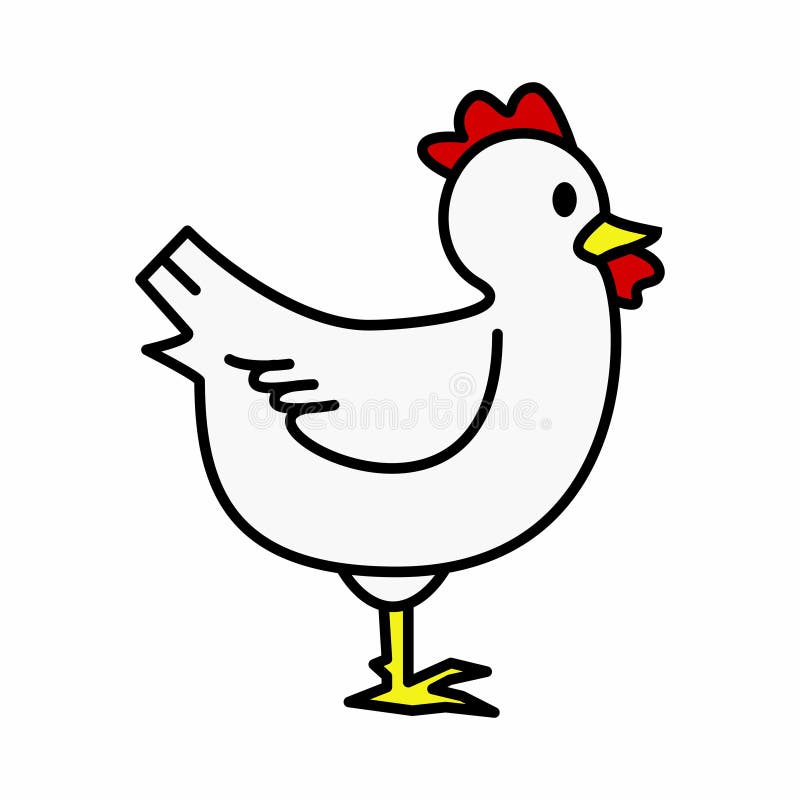 White Chicken Vector Illustration Stock Vector - Illustration of text ...