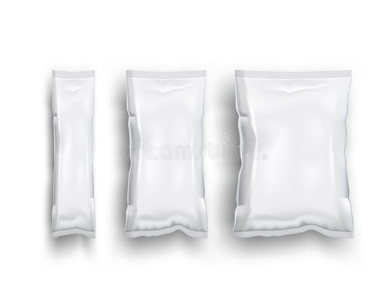 Red Chips Package Bag with Label Isolated on White Stock Vector ...