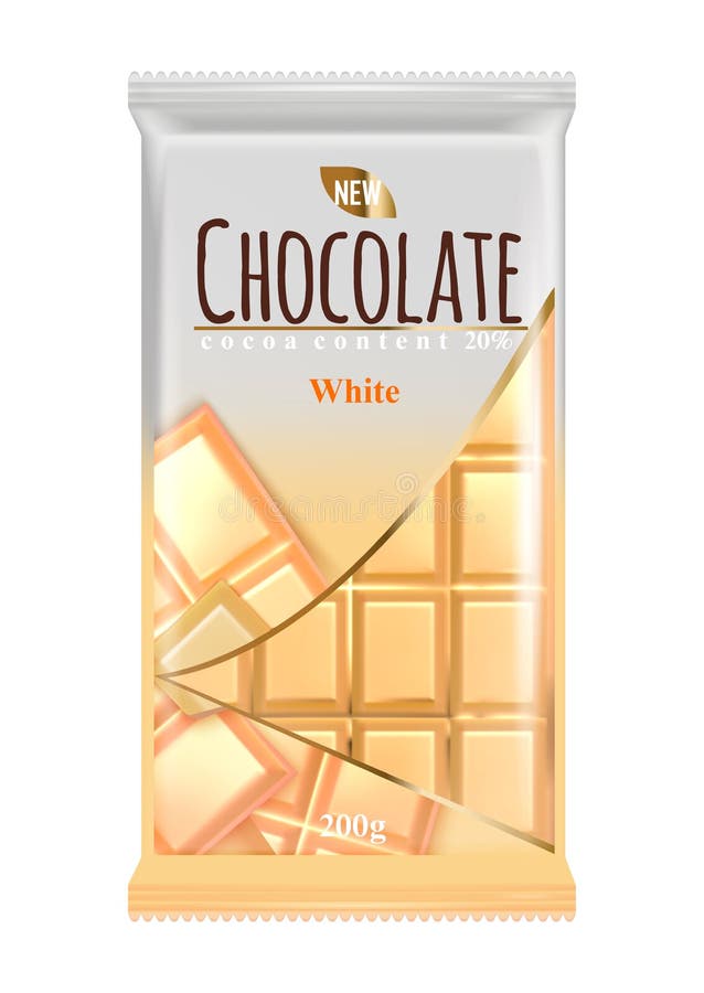 White Chocolate Bar Composition Stock Illustration - Illustration of ...